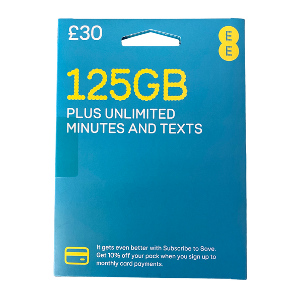 EE Pay As You Go Sim Card - £30 Subscription Pack - Shoppe Emporium